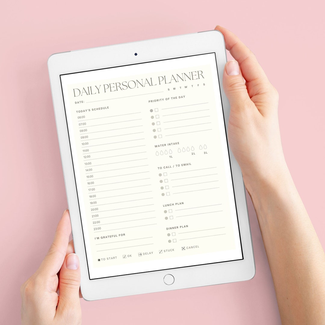 Daily Personal Digital Planner-stay on Track With Your Daily Life ...