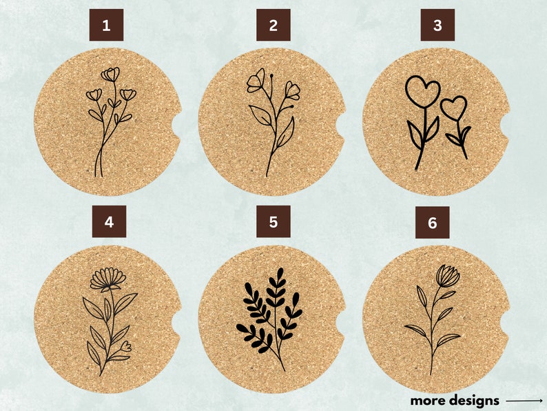 Car Coasters Set of 2, Cute Car Coasters, Flower Coaster, Cute Car ...