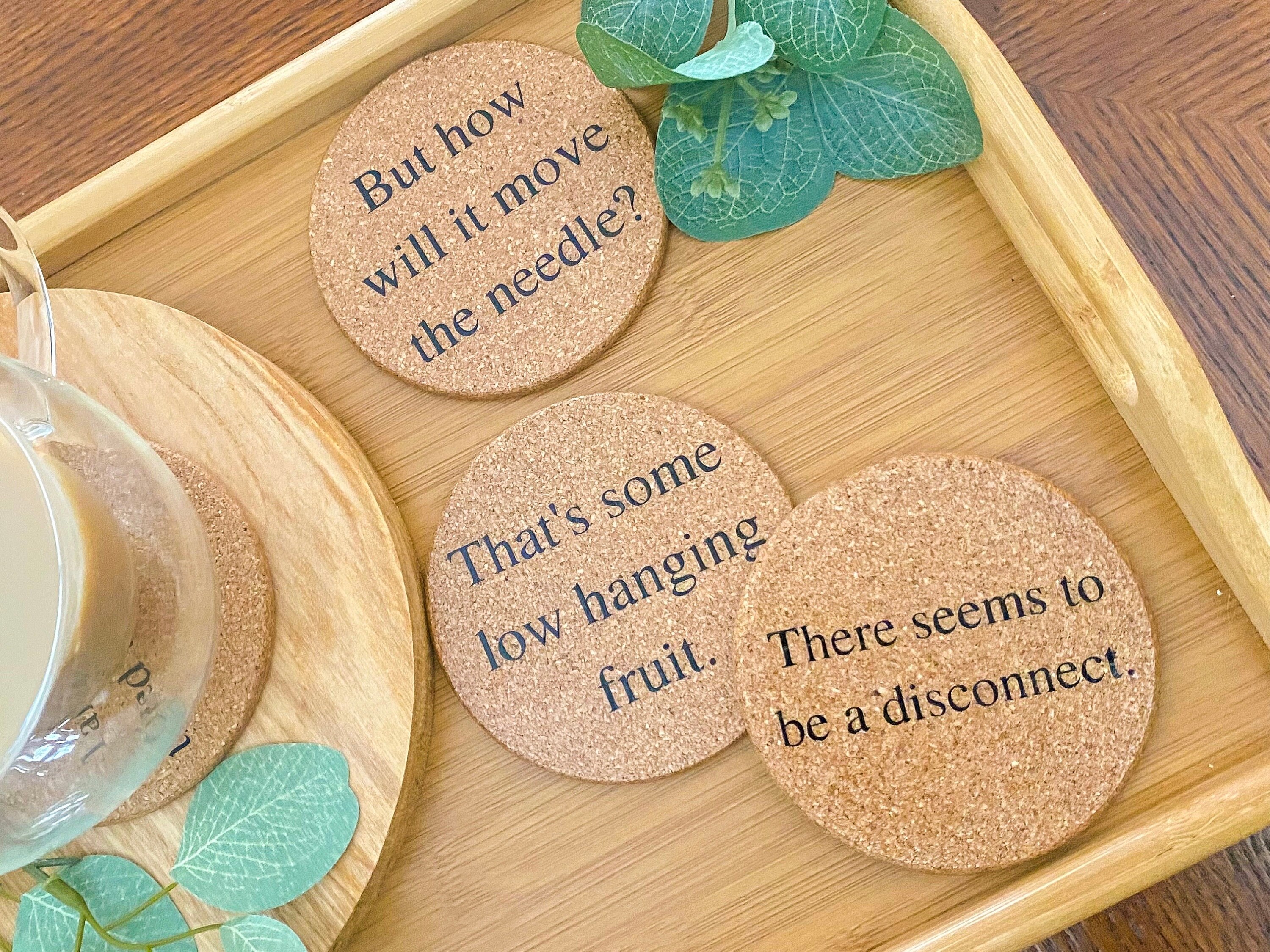Cork Coasters, Corporate Jargon, Corporate Gift, Work From Home, Funny ...