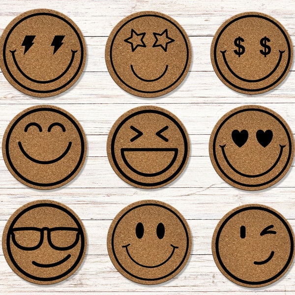 Smiley Face Coasters - Etsy