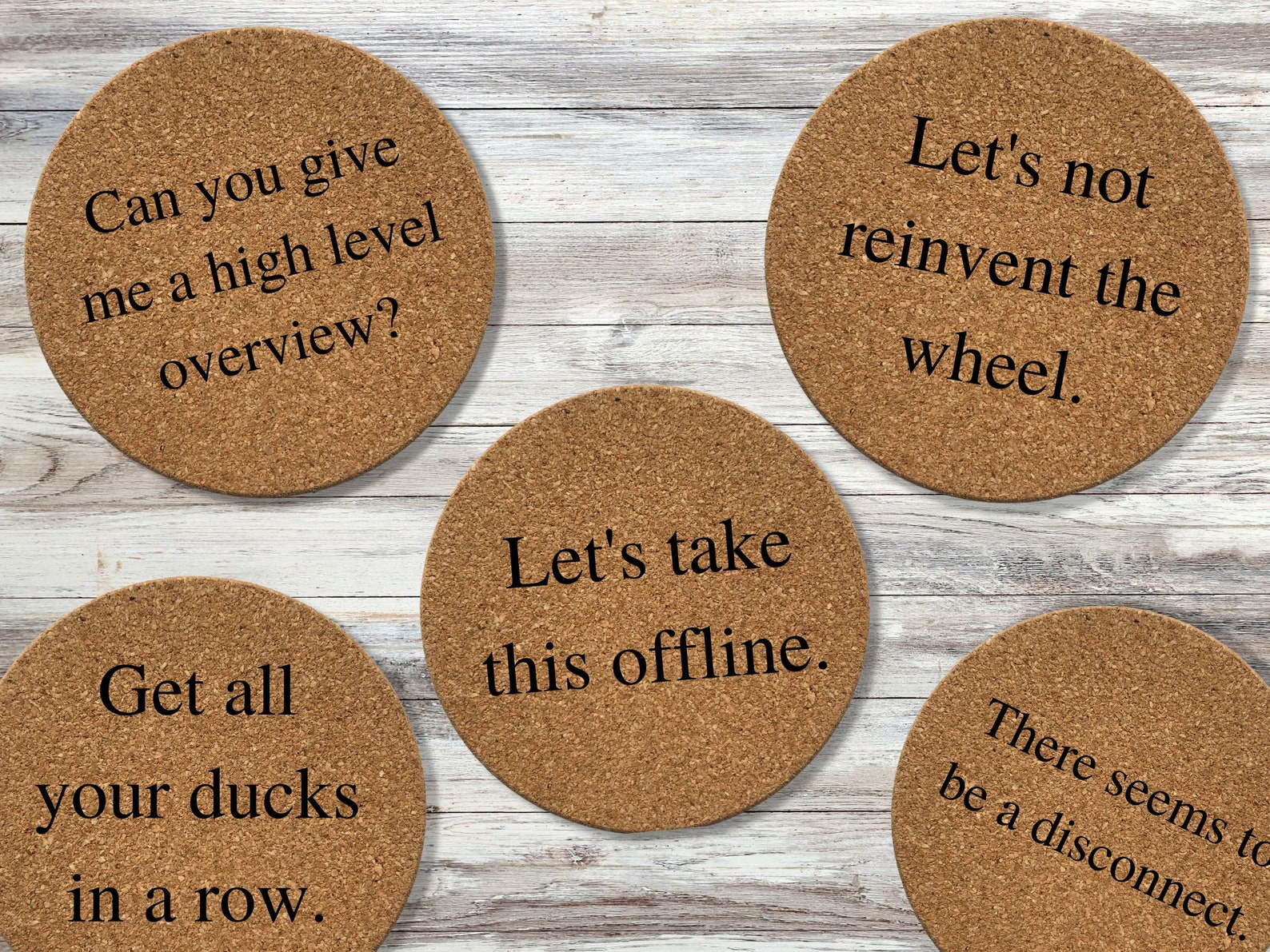 Cork Coasters, Corporate Jargon, Corporate Gift, Work From Home, Funny ...