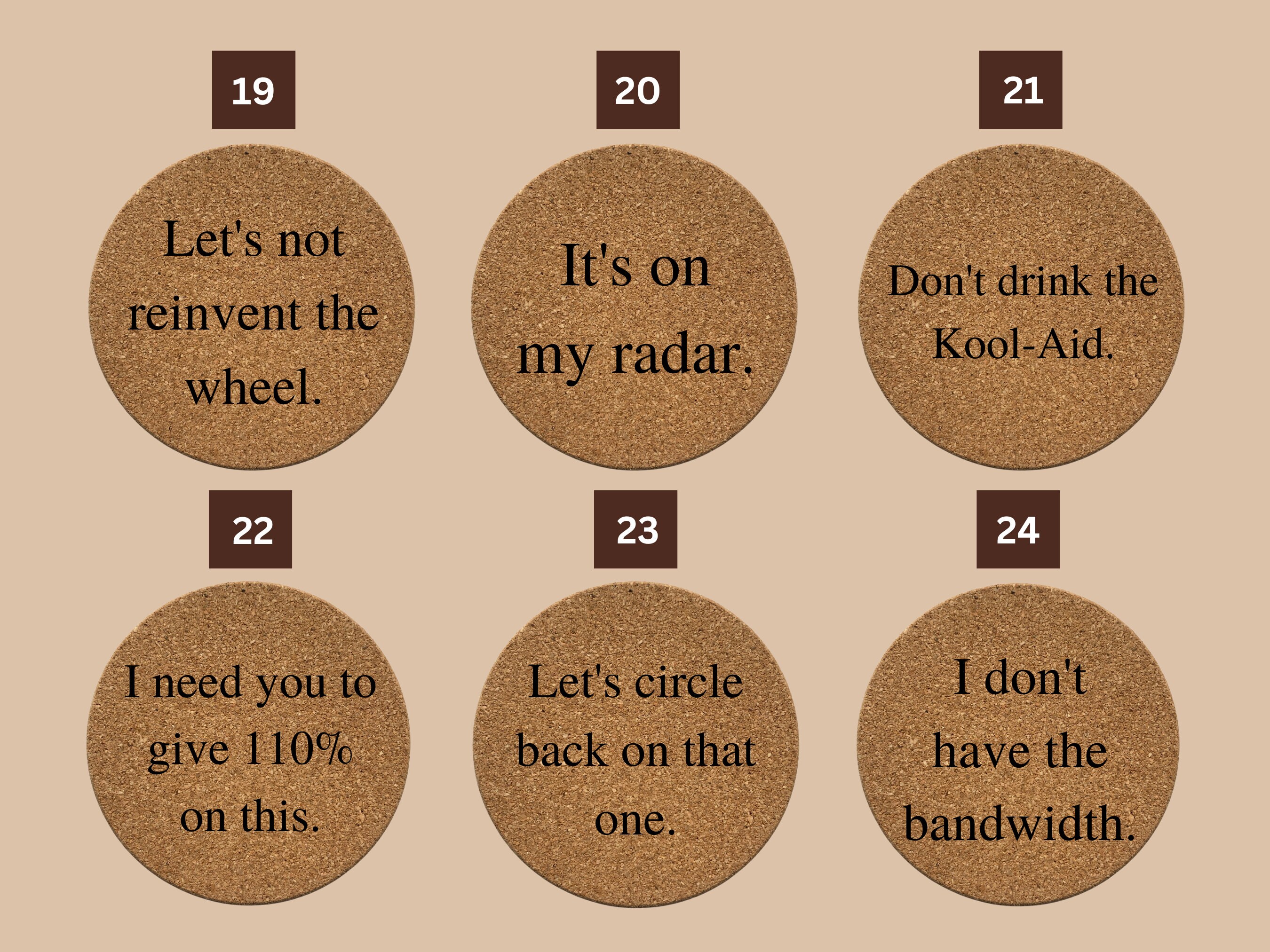 Cork Coasters, Corporate Jargon, Corporate Gift, Work From Home, Funny ...