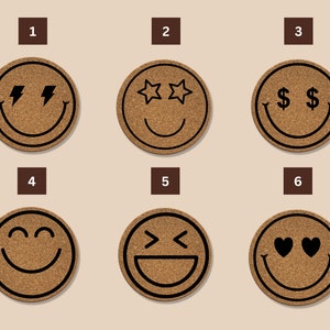 Cork Coasters, Smiley Face Coasters, Emoji Coasters, Smiley Faces ...