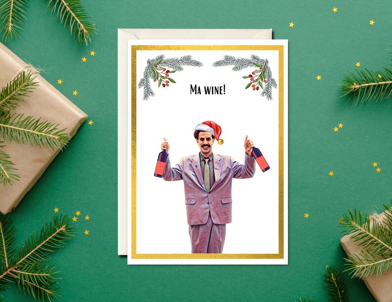 Printable Christmas Card Funny Film Borat Ma Wine Digital Download - Etsy