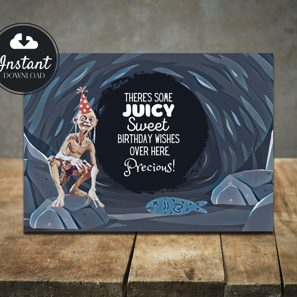 Smeagol Birthday Card - Etsy Canada