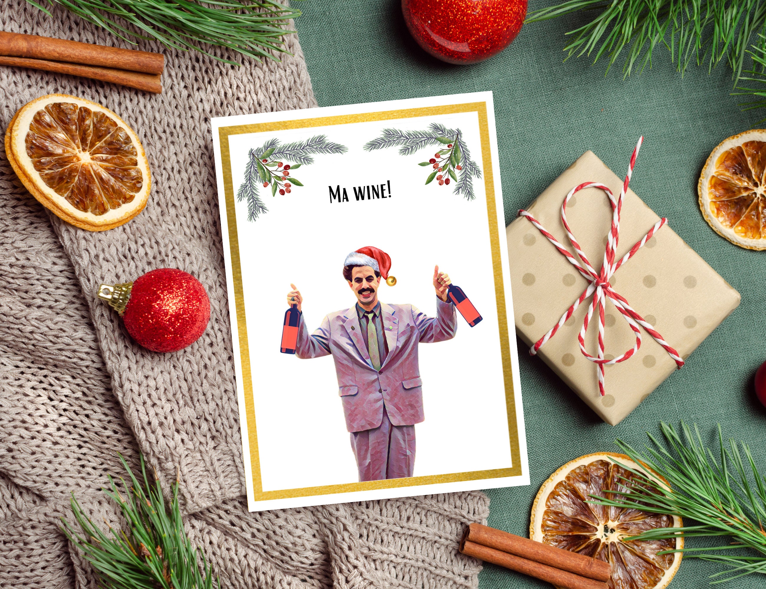 Printable Christmas Card | Funny Film Borat Ma Wine | Digital Download ...