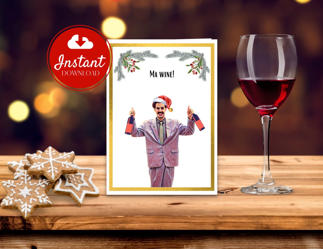 Printable Christmas Card | Funny Film Borat Ma Wine | Digital Download ...