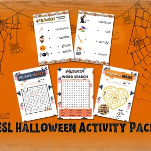 Printable Halloween Activity Pack for ESL/EAL Students, Young Learners ...
