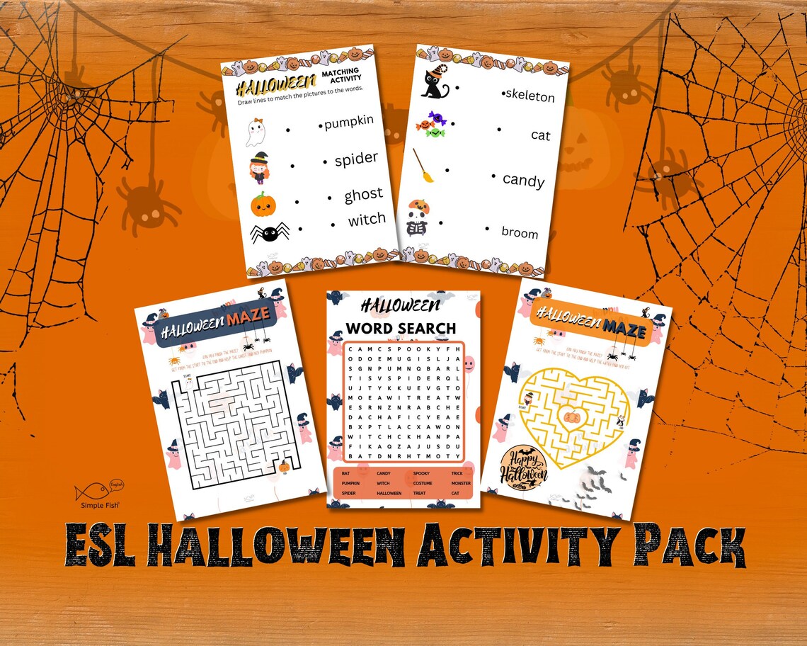 Printable Halloween Activity Pack for ESL/EAL Students, Young Learners ...