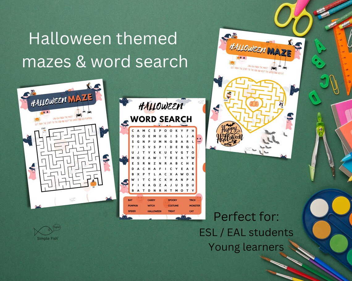 Printable Halloween Activity Pack for ESL/EAL Students, Young Learners ...