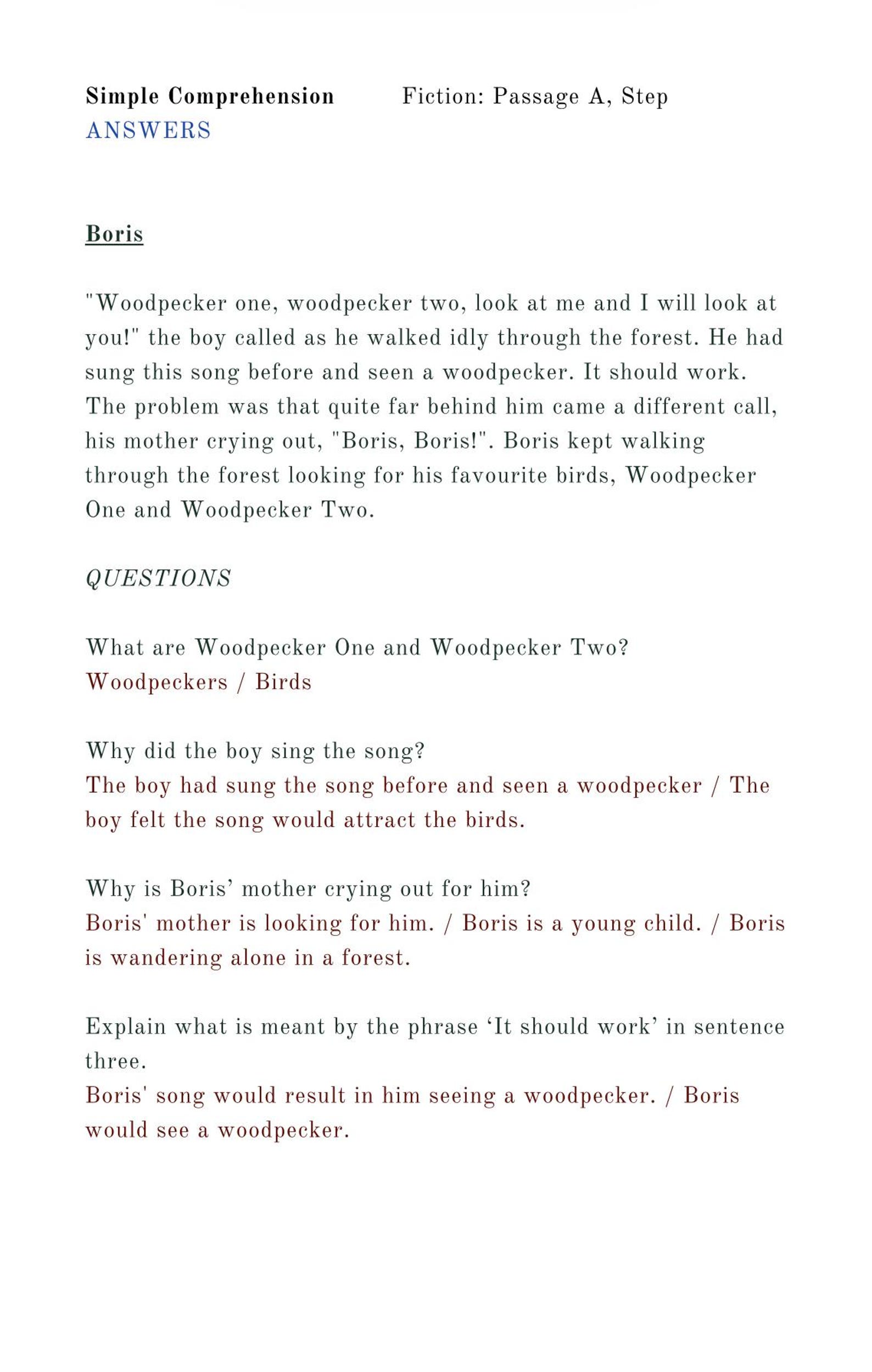 The Rather Boring Book of Comprehension Passages - Etsy