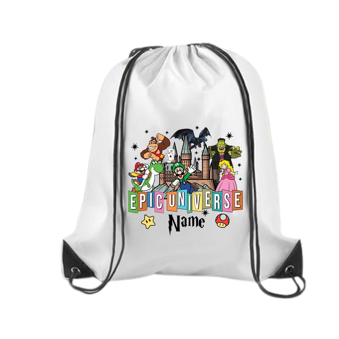 Personalized Epic Universe Drawstring Backpack – Custom Souvenir Bag ...