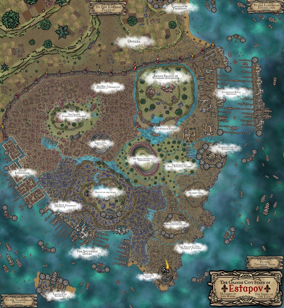 D&D / RPG Map : City Map - "estapov" - Etsy