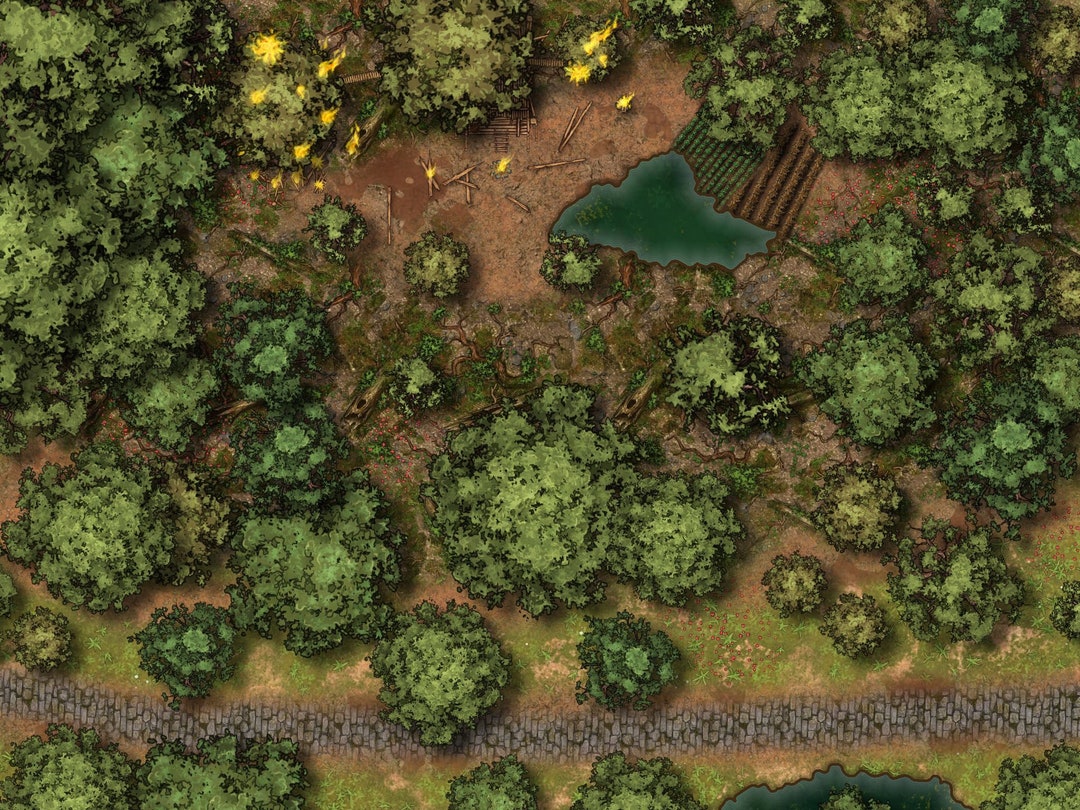 D&D / RPG Map : Combat Map - "burning Treehouse" - Etsy