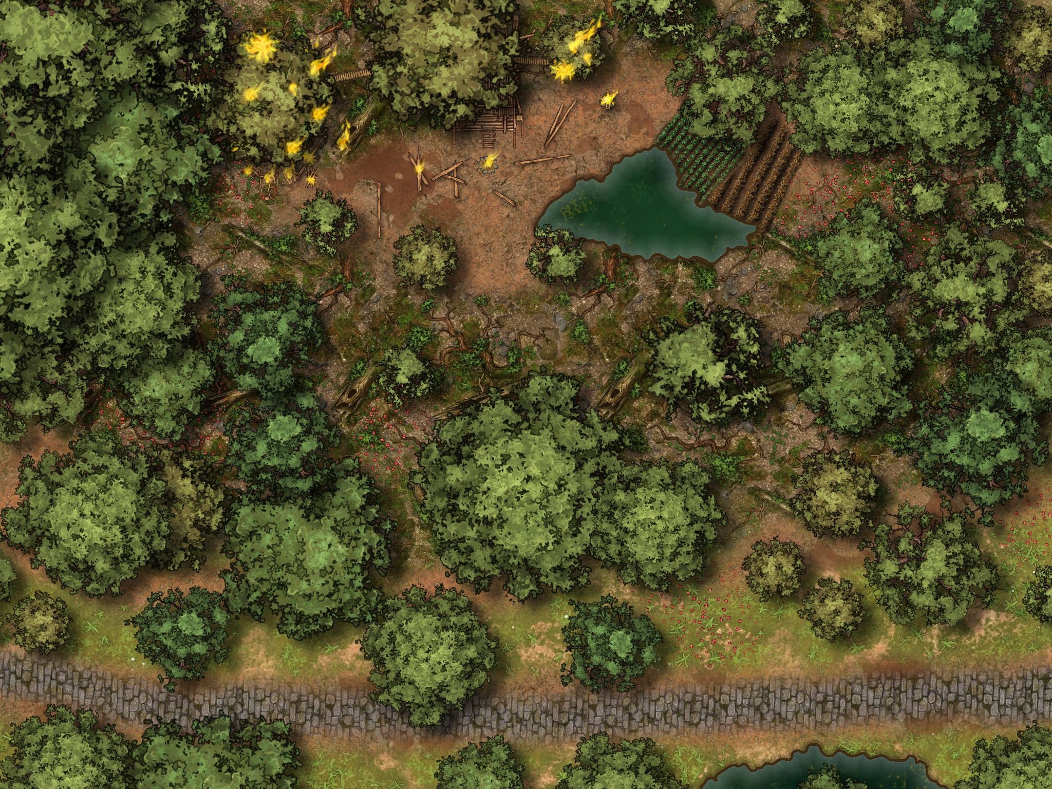 D&D / RPG Map : Combat Map - "burning Treehouse" - Etsy