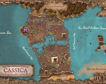 D&D / RPG Map : City Map port Marian - Etsy