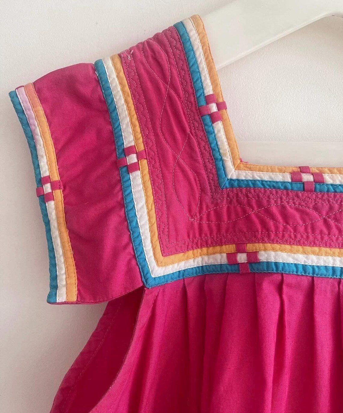 Vintage 70s 80s Pakistan Indian Cotton Summer Beach Smock Dress Phool ...