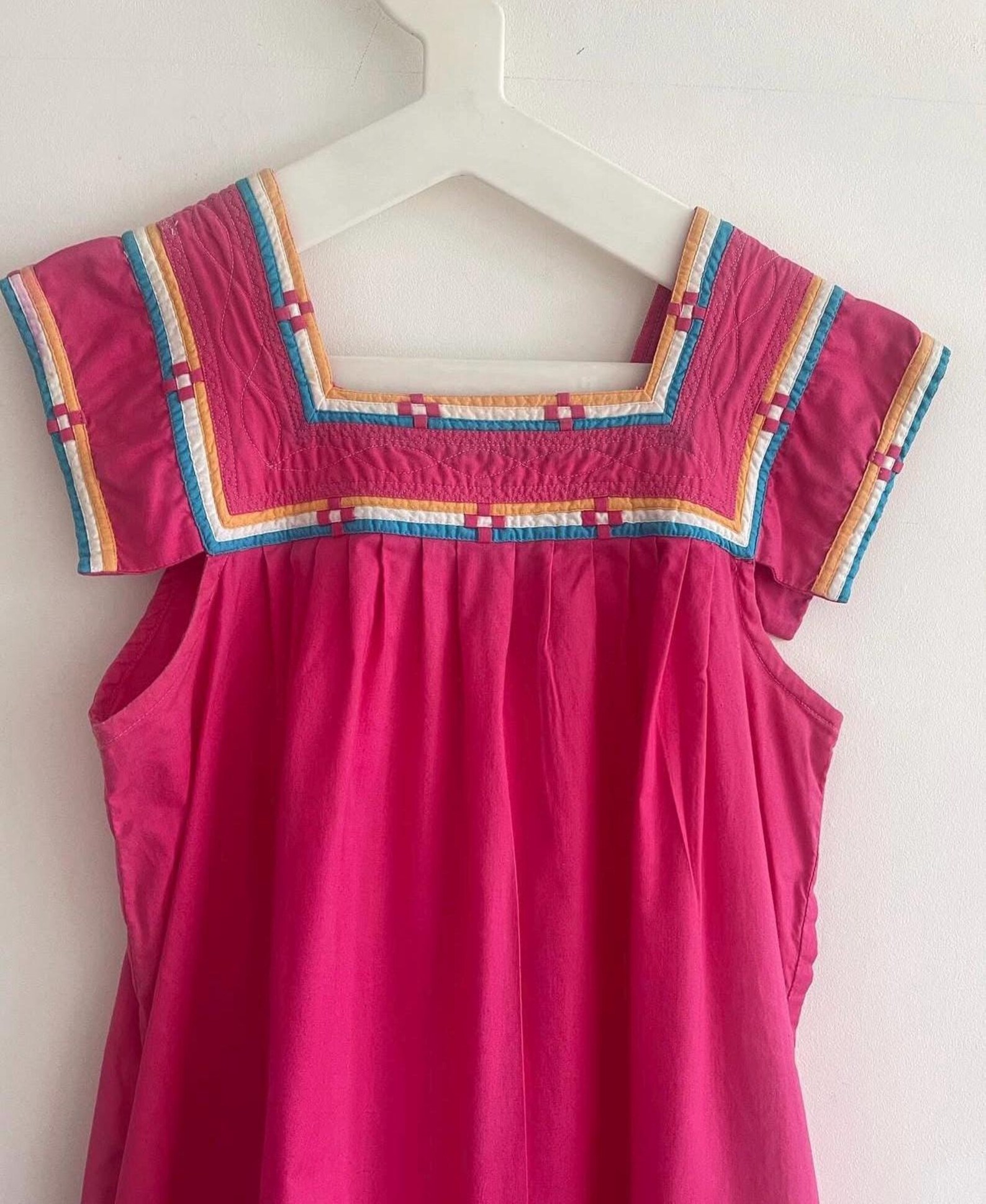 Vintage 70s 80s Pakistan Indian Cotton Summer Beach Smock Dress Phool ...