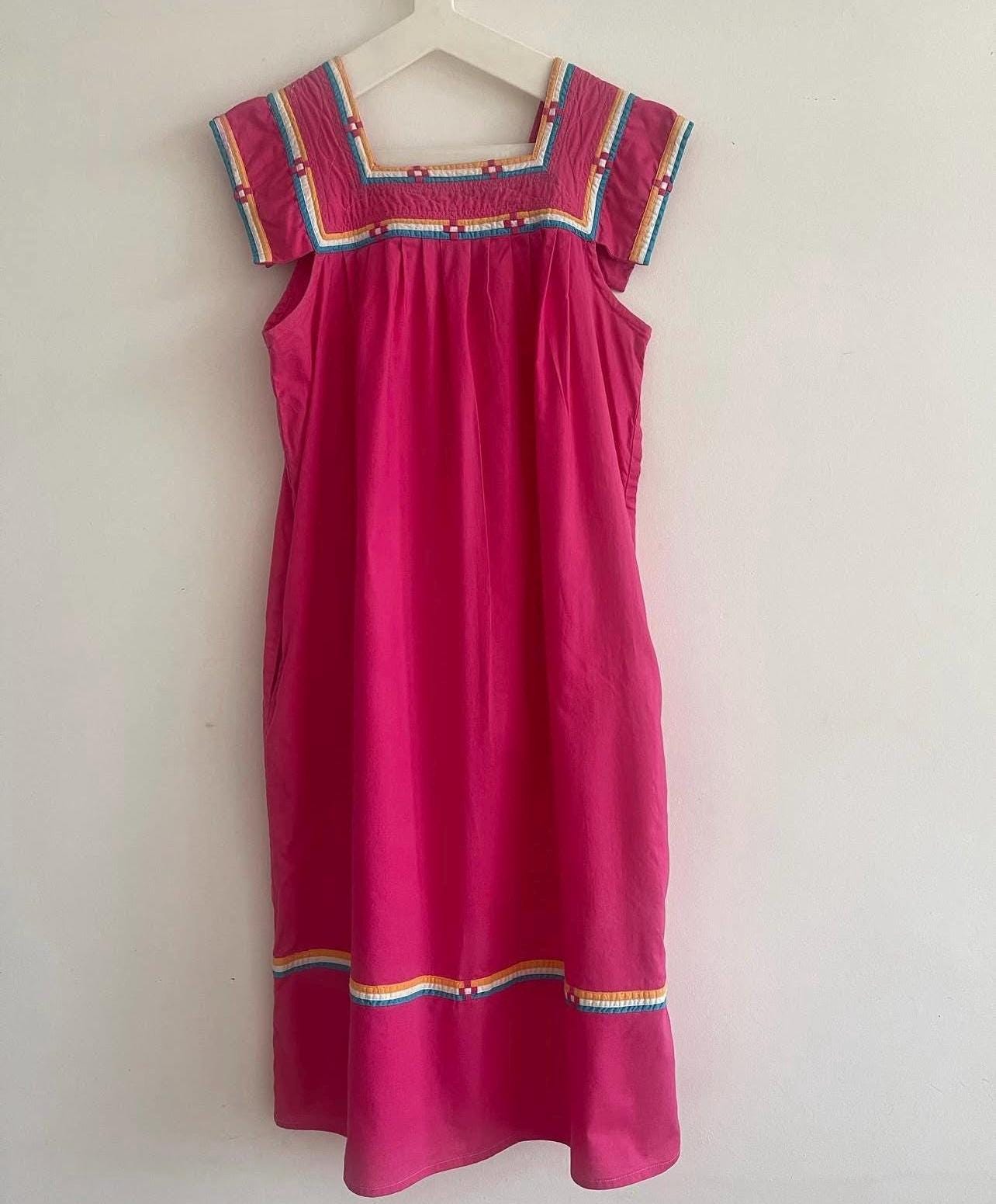 Vintage 70s 80s Pakistan Indian Cotton Summer Beach Smock Dress Phool ...