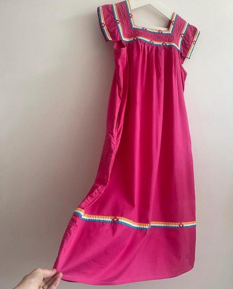 Vintage 70s 80s Pakistan Indian Cotton Summer Beach Smock Dress Phool ...