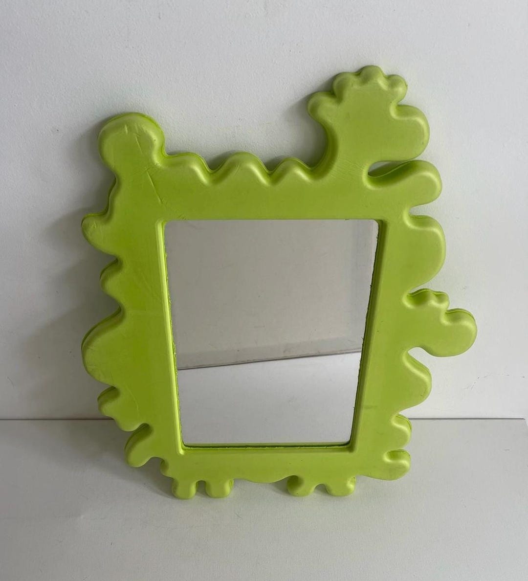 Vintage 1999 90s Ikea Barnslig Mirror Acid Green Splodge Ectoplasm ...