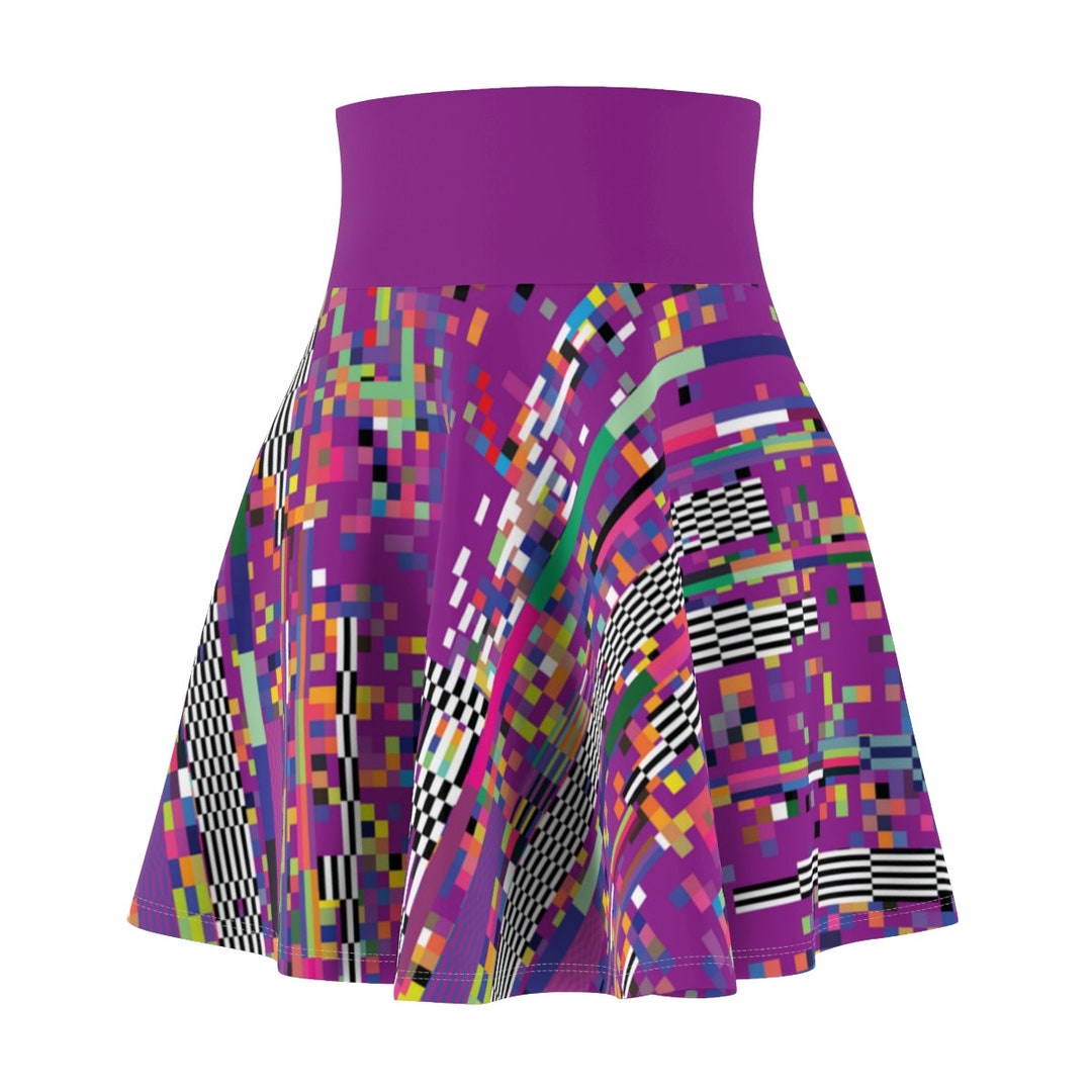 Digital Pixelated Computer Nerd - Women's Skater Skirt 80s Dress 90s ...