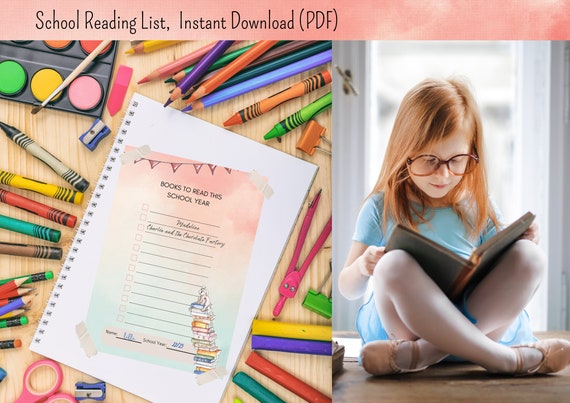 School Reading List Print-out Instant Download - Etsy