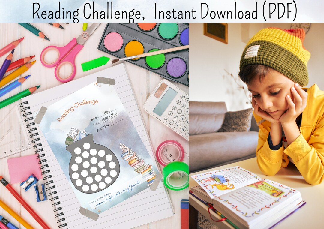 Reading Challenge Print Out, Instant Download, Blue - Etsy