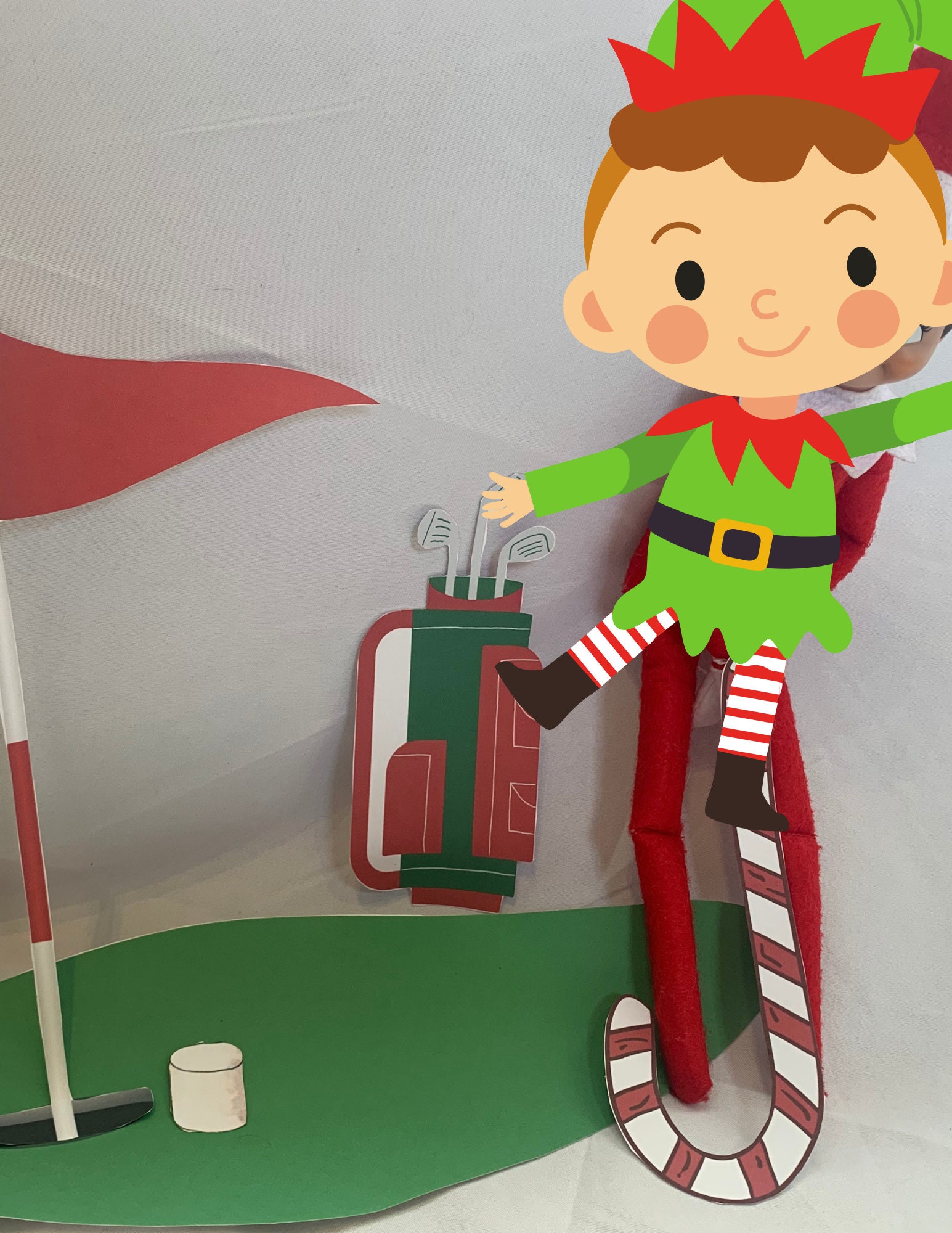 Elf Printable Golfing Elf Printable Elf Props Printable Elf - Etsy
