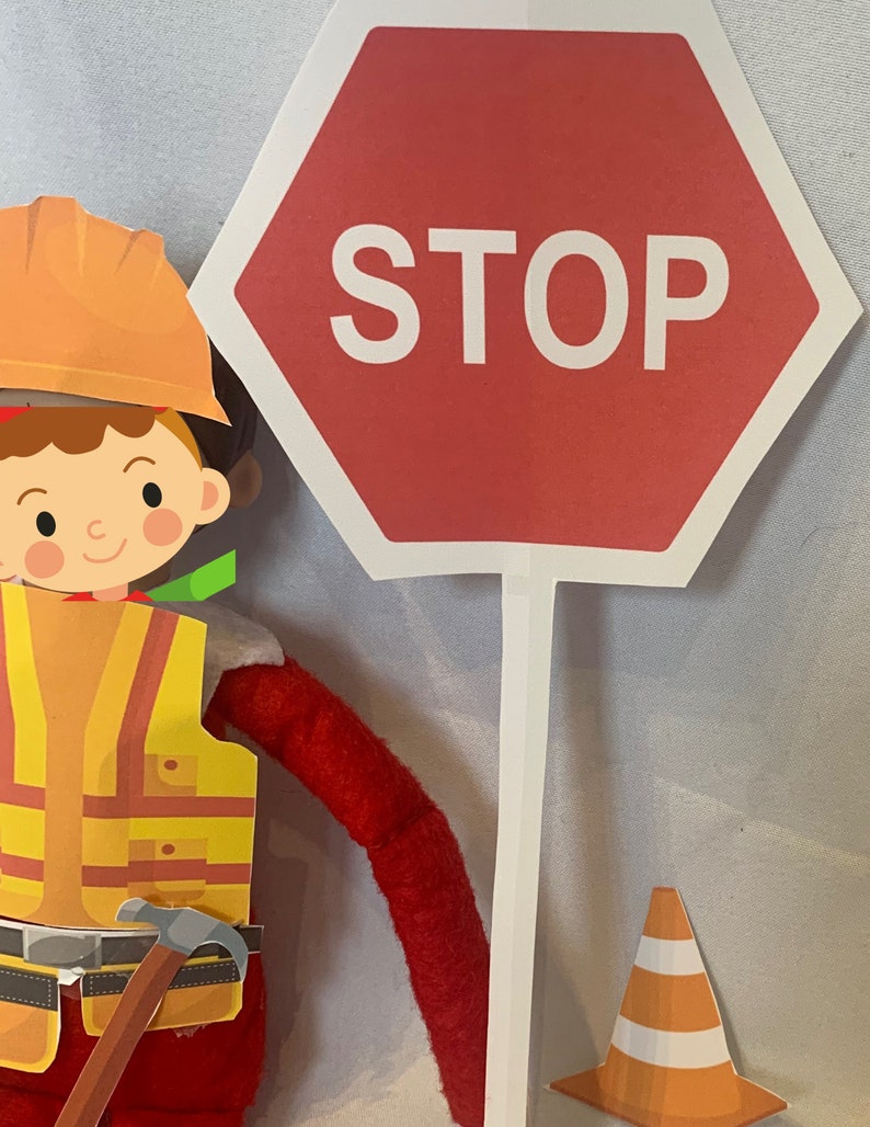 Printable Construction Elf printable Elf Props Printable Elf - Etsy