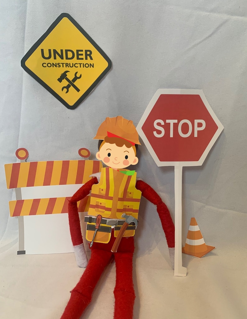 Printable Construction Elf printable Elf Props Printable Elf - Etsy