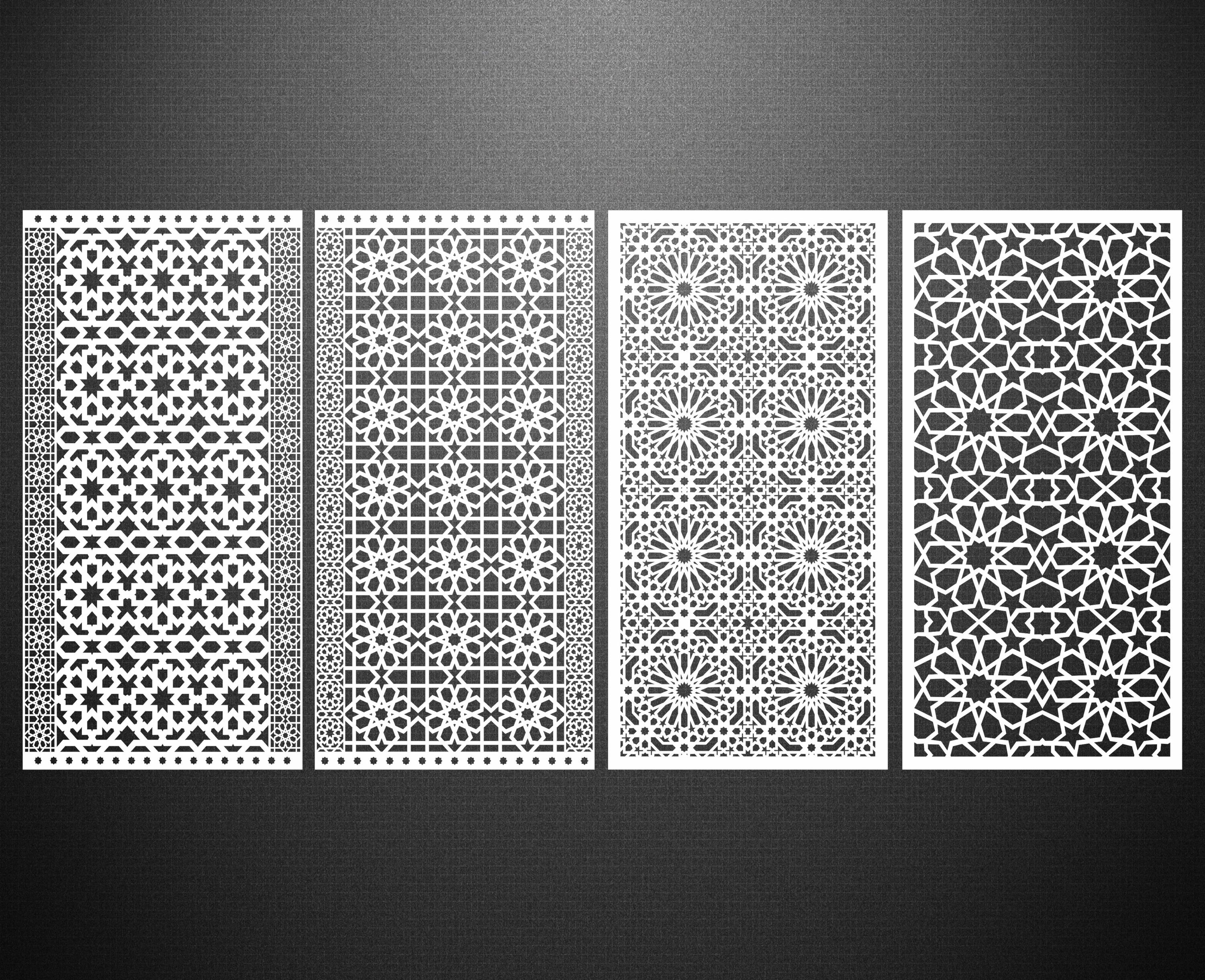 Collection of 20 Panels With Moroccan Pattern. Decor With Arabic ...