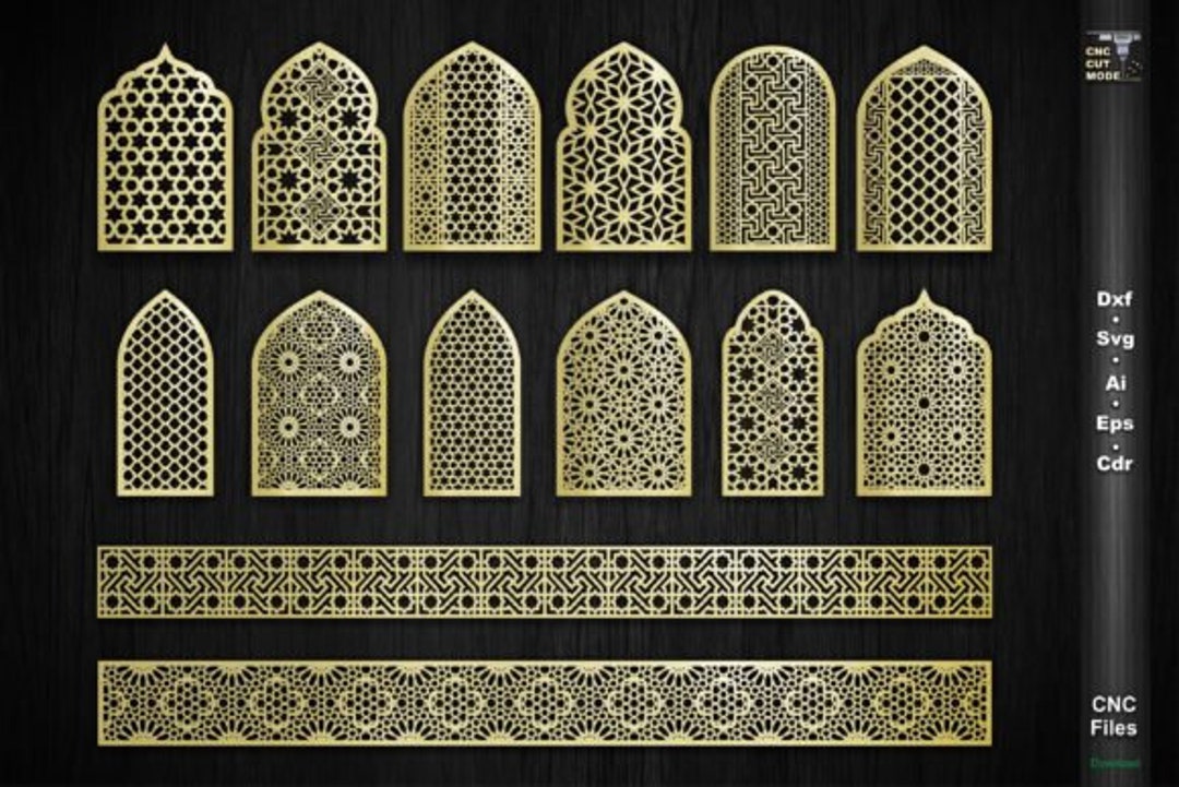 Moroccan Arch Window Graphicarabic Arch Window Decor With - Etsy