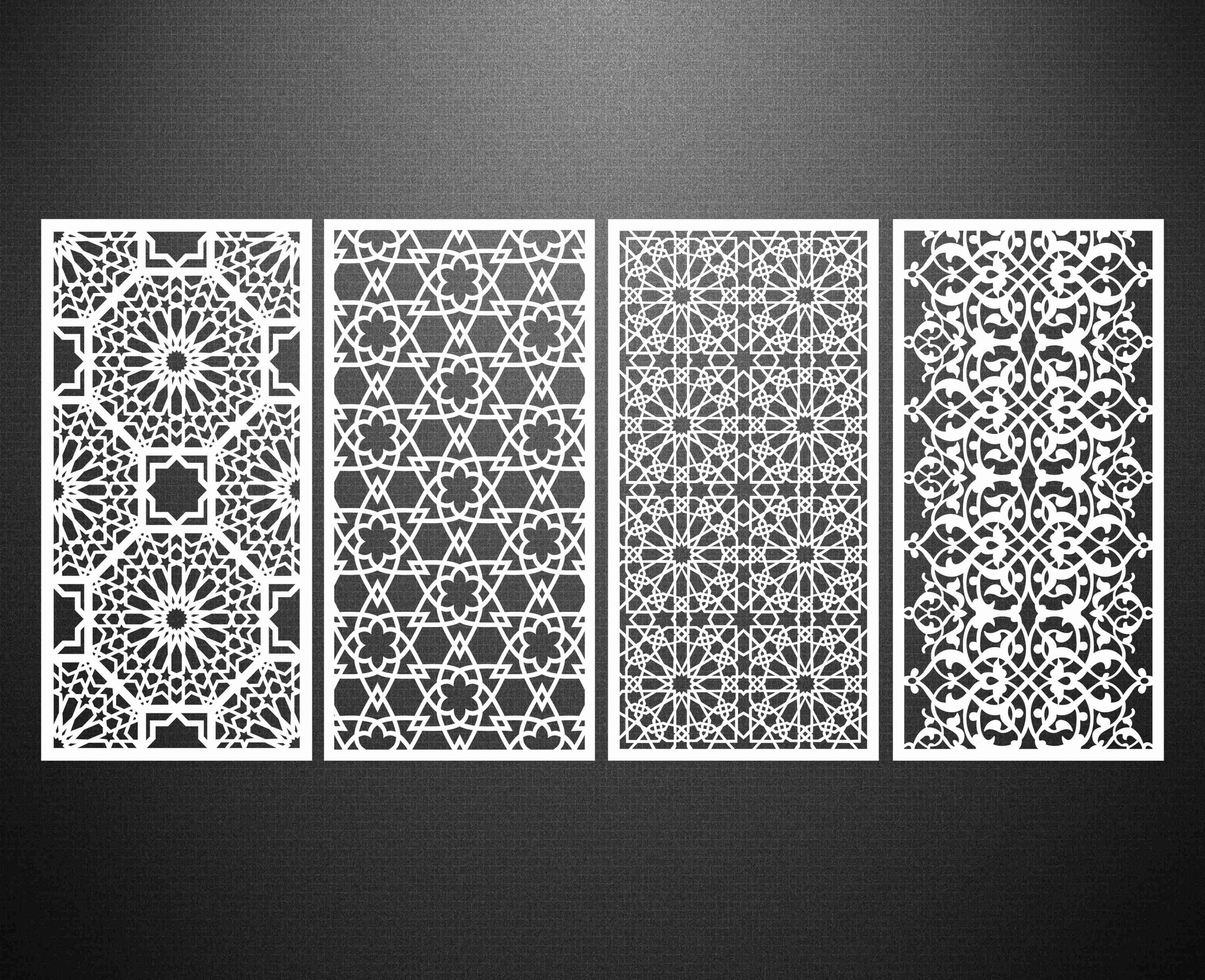 Collection of 20 Panels With Moroccan Pattern. Decor With Arabic ...