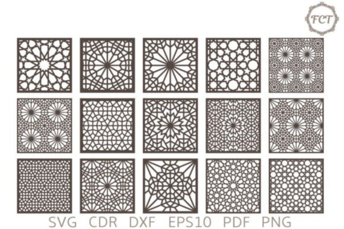 15 Moroccan Panels Arabic SVG Laser Cut - Etsy