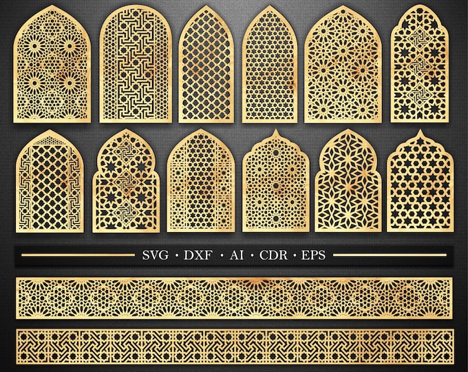 Modular Decorative Arabic Arches Bundles, Wall Decor Panel Moroccan ...