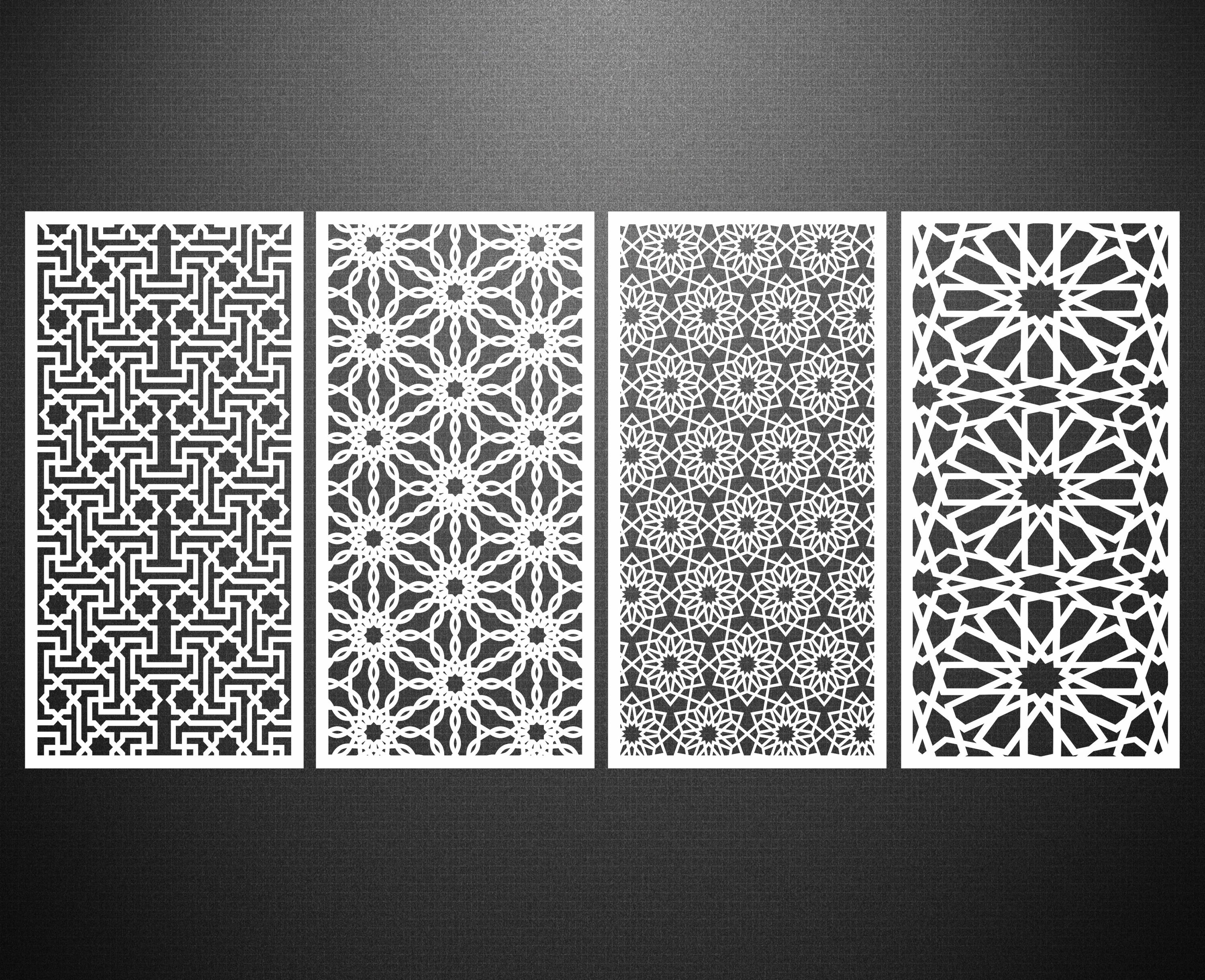 Collection of 20 Panels With Moroccan Pattern. Decor With Arabic ...