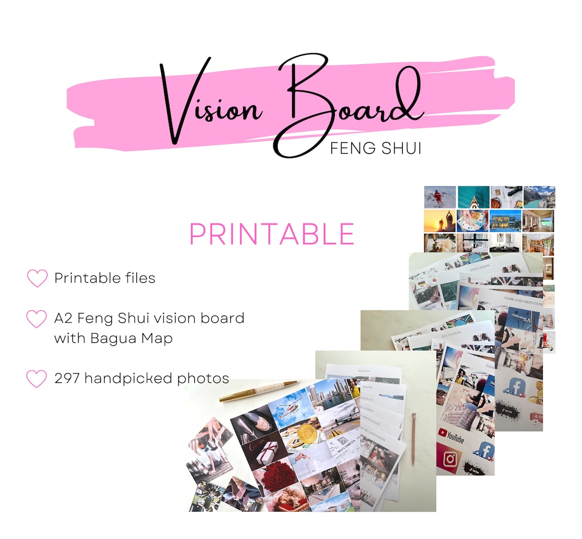 Feng Shui Vision Board Kit I Printable Vision Board Kit I Manifest 2025 ...