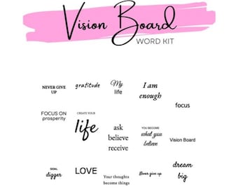 Vision Board Printable | Inspirational Quotes & Words | Vision Board ...