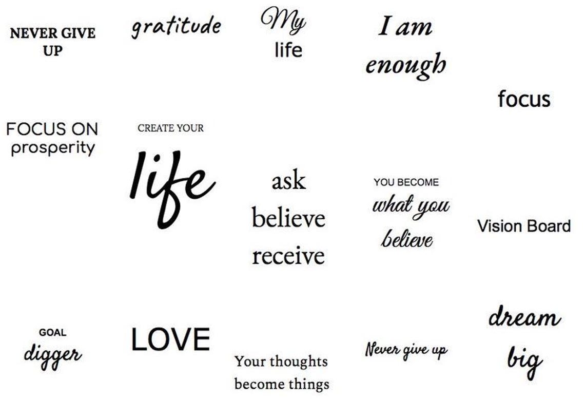 Vision Board Word Kit: Inspirational Quotes (digital Download) - Etsy