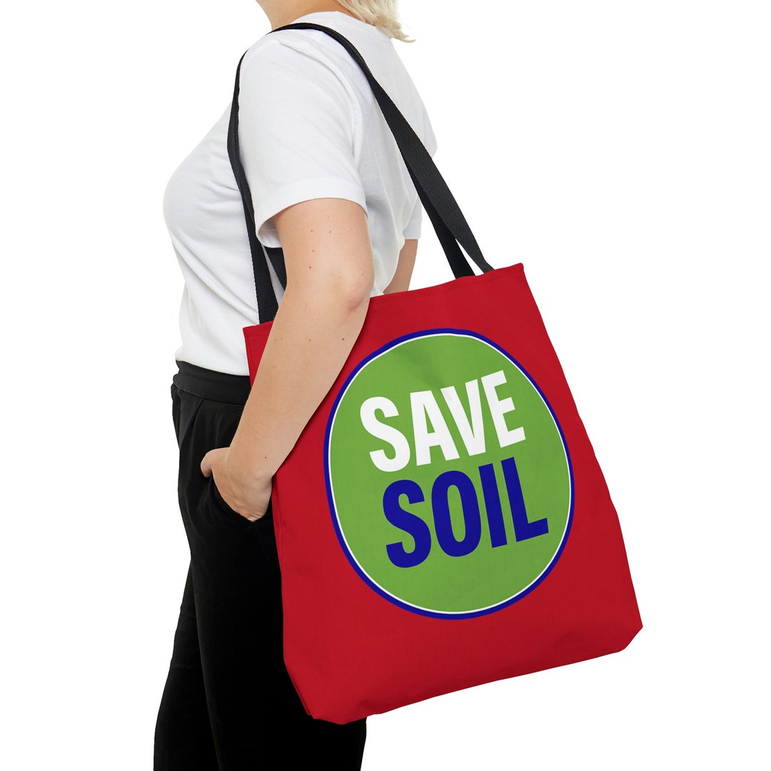 I Am an Earth Buddy Save Soil Dark Red AOP Tote Bag save Soil Savesoil ...