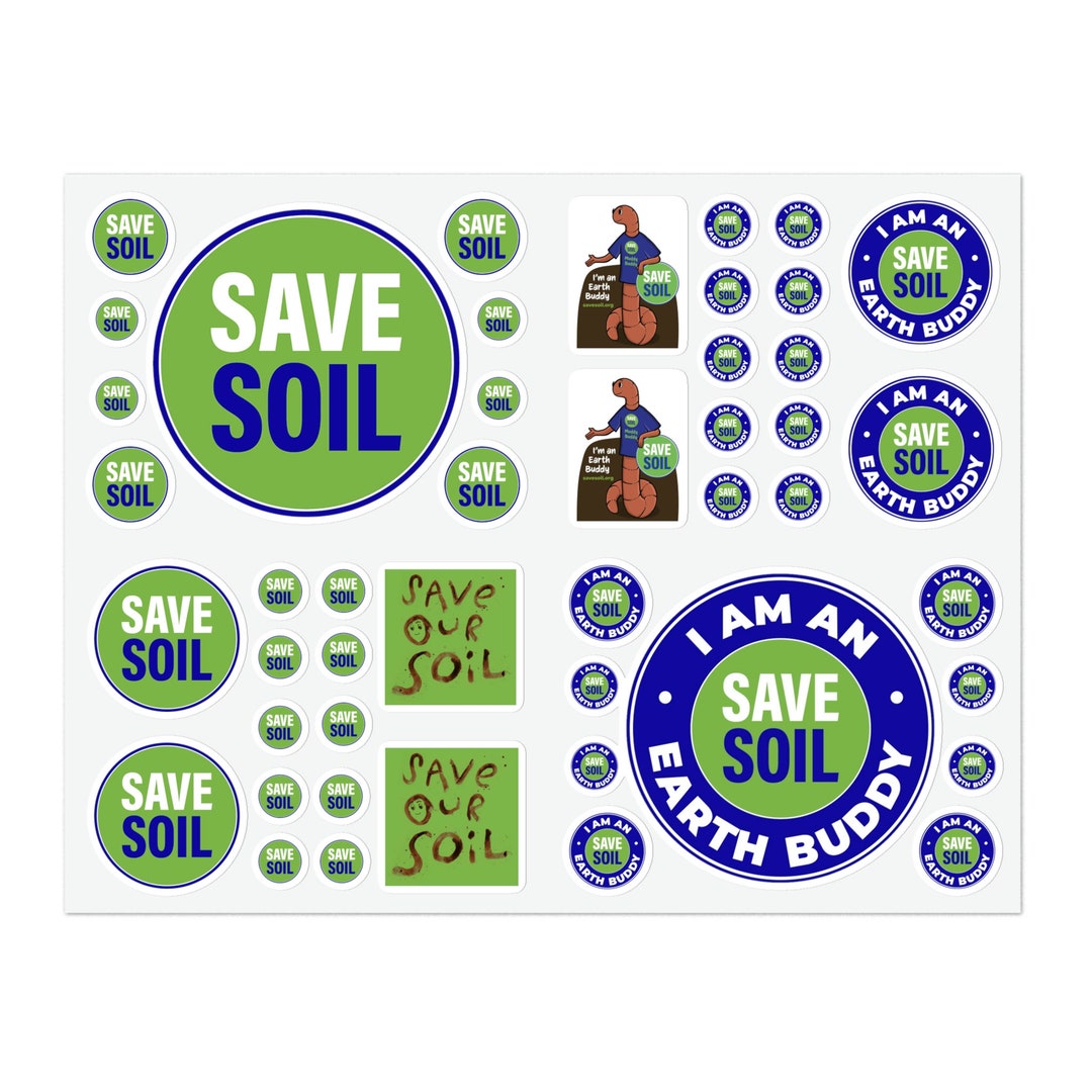 Save Soil & I Am an Earth Buddy Sticker Sheets 8.5 X 11 Inches - Etsy