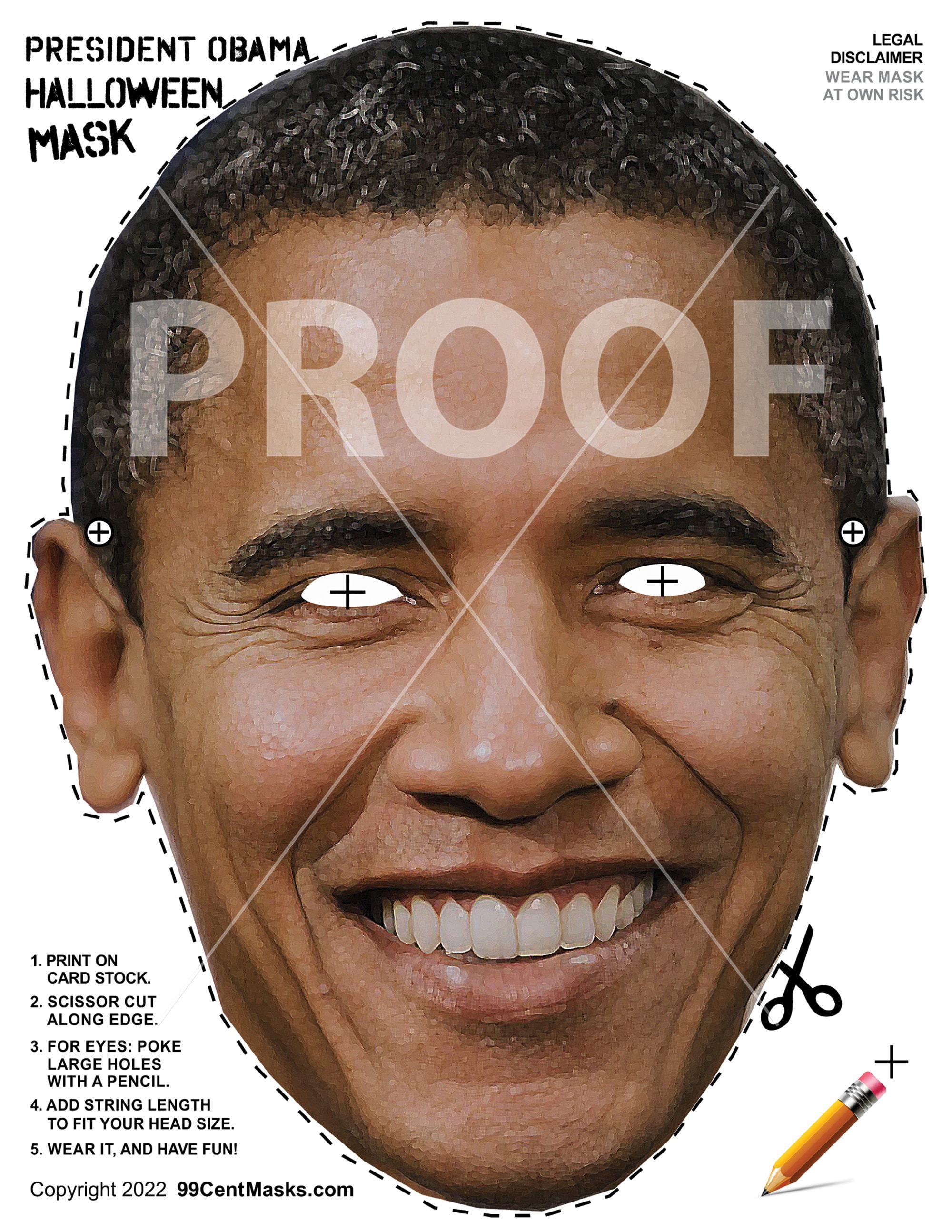 Printable Halloween Mask PRESIDENT OBAMA Design Download and Print Fun ...