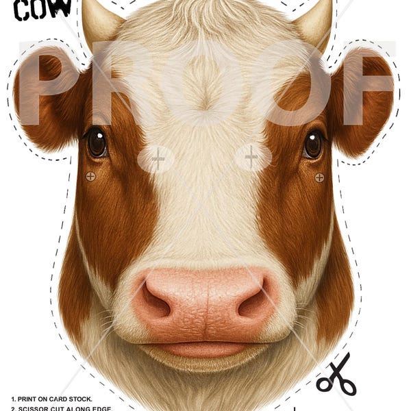 Cow Mask - Etsy