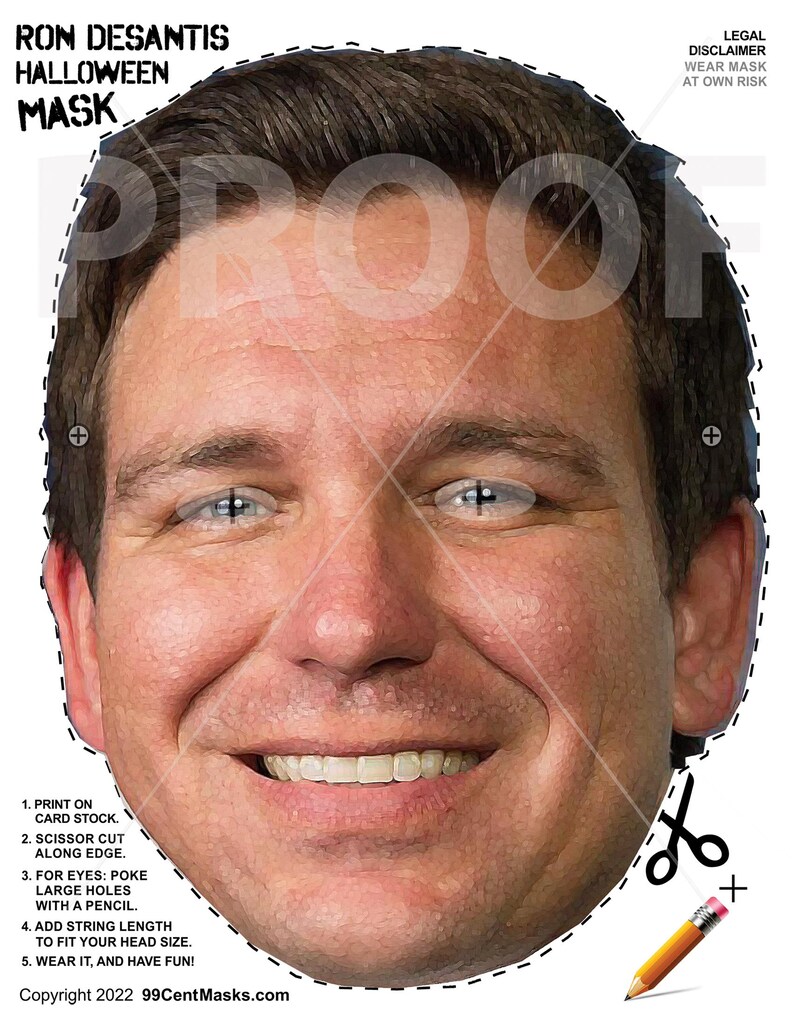 Printable Halloween Mask - Ron Desantis Design | Download and Print ...