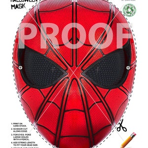 Printable Spider-man Halloween Mask (digital Download) - Etsy