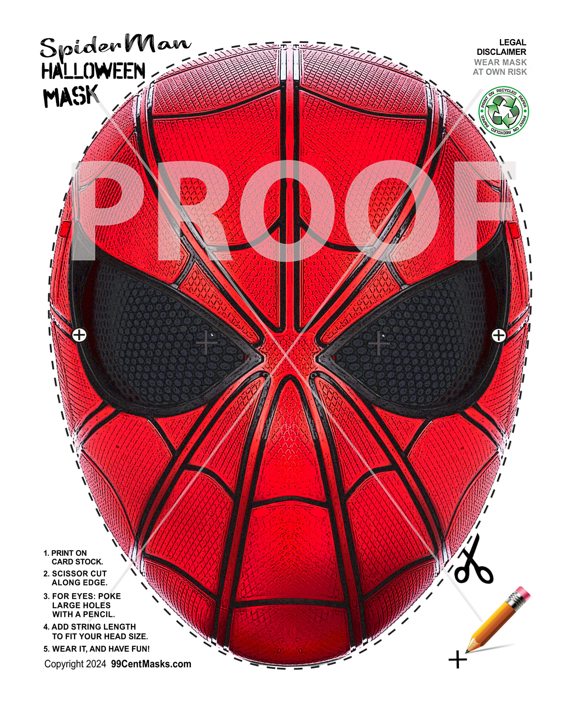 Printable Halloween Mask - SPIDER MAN Design | Download and Print | Fun ...