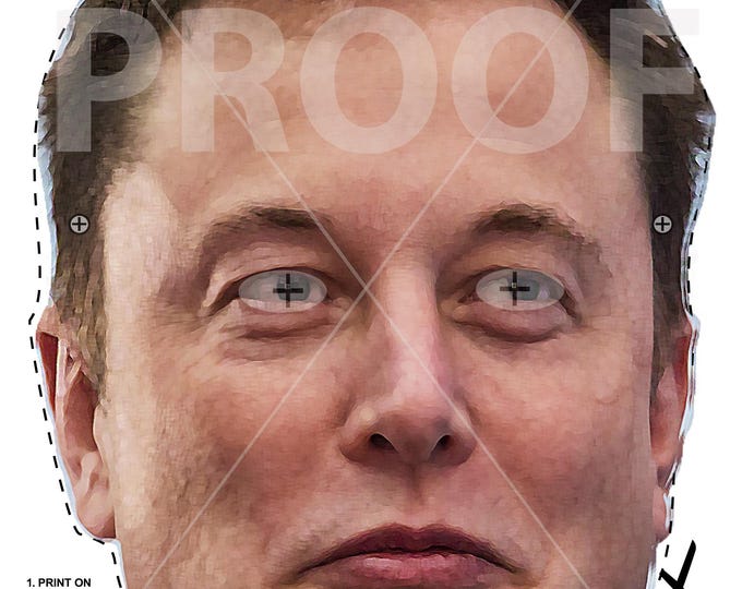 Printable Halloween Mask - ELON MUSK Design | Download and Print | Fun ...