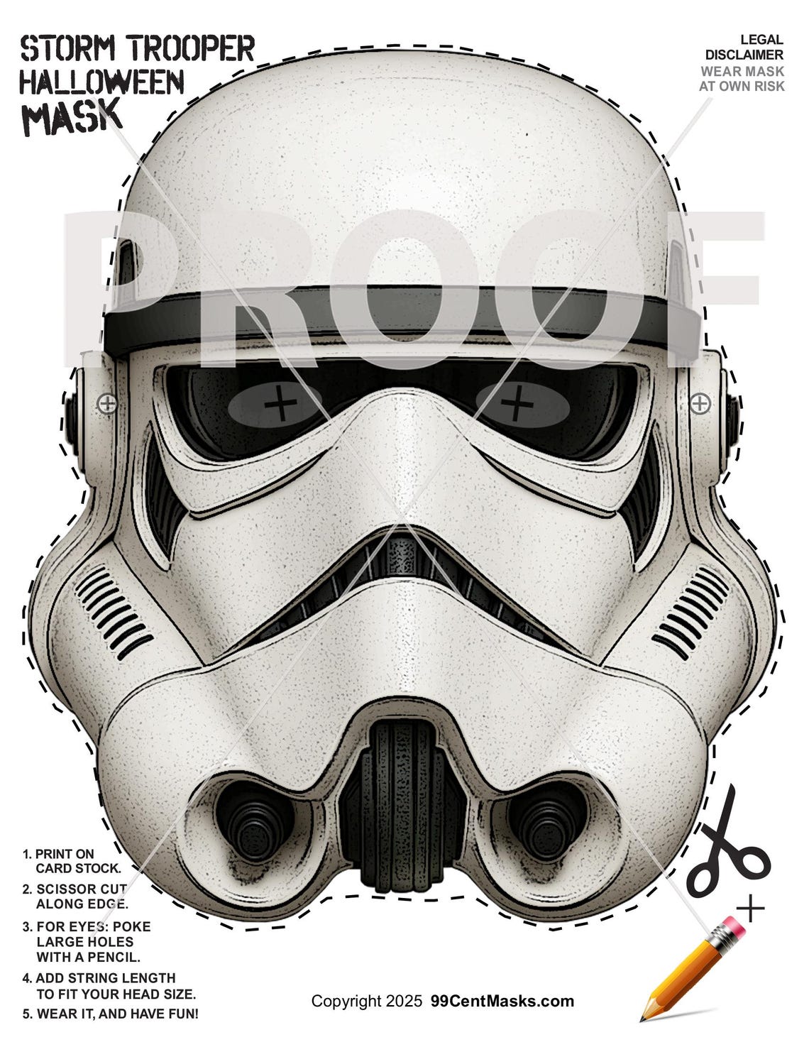 Stormtrooper Halloween Mask: Printable Costume Mask (digital Download ...