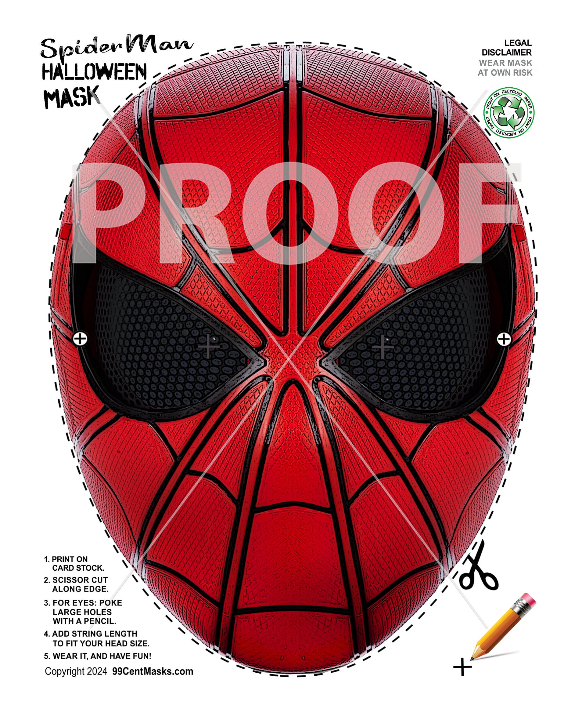 Printable Halloween Mask SPIDER MAN Design Download and Print Fun and ...